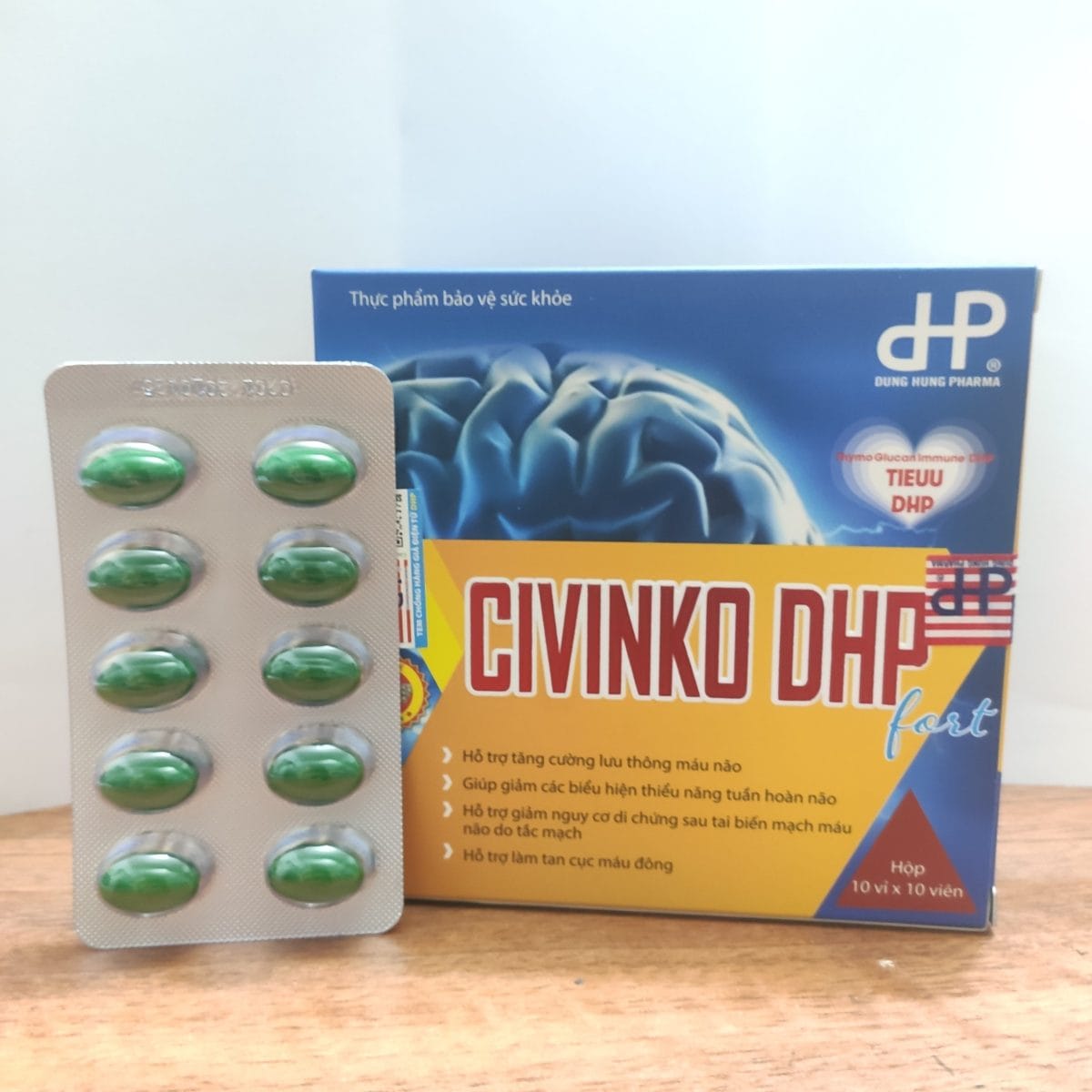 CIVINKO GOLD DHP 100 VIÊN, Hỗ trợ hoạt huyết bổ não, tăng cường lưu thông tuần hoàn máu lên não ...