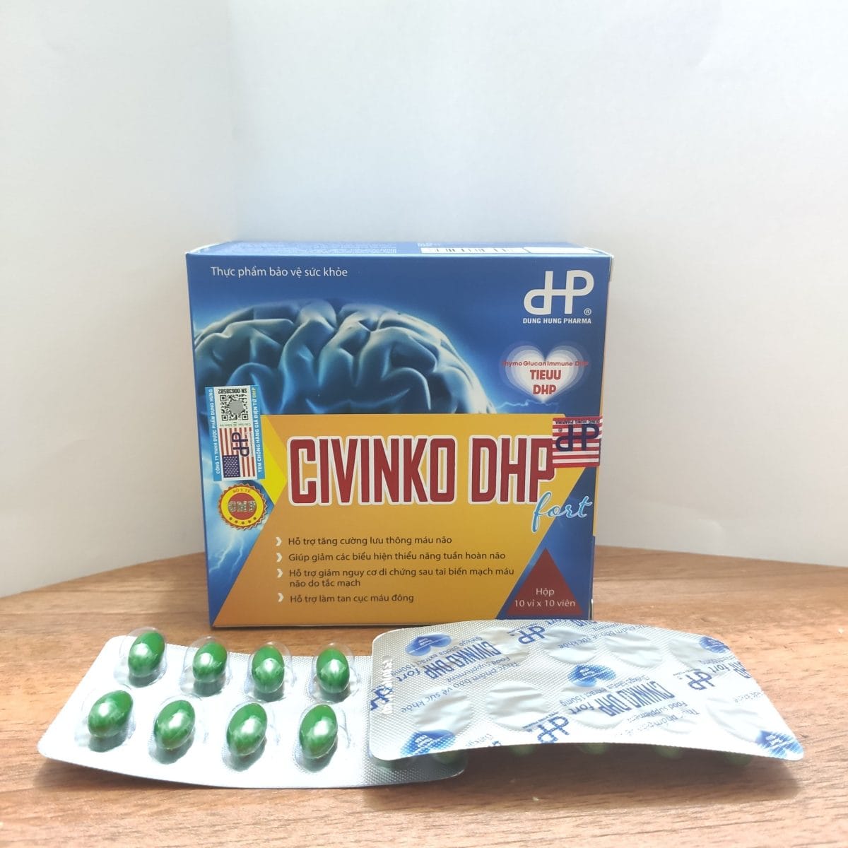 CIVINKO GOLD DHP 100 VIÊN, Hỗ trợ hoạt huyết bổ não, tăng cường lưu thông tuần hoàn máu lên não ...